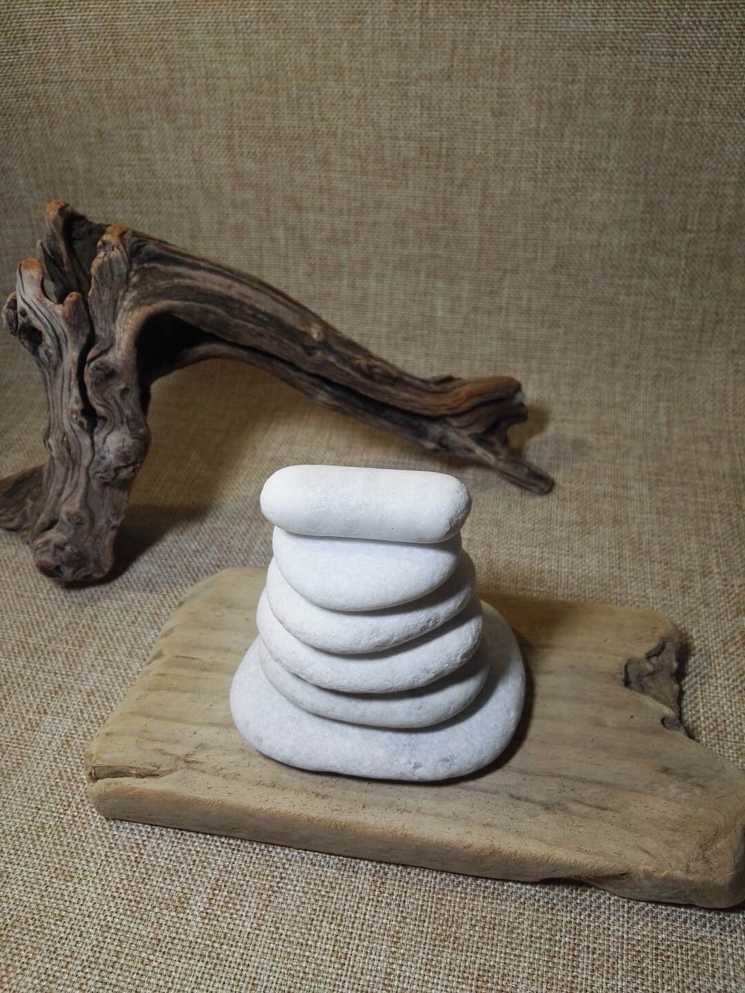 Balance Stones of White-grey Marble Polished by the Sea, for Meditation ...