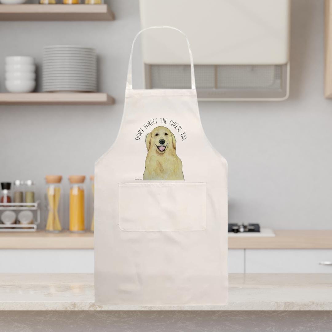 Golden Retriever Chef Apron: Enforce the Cheese Tax in Style! - Etsy