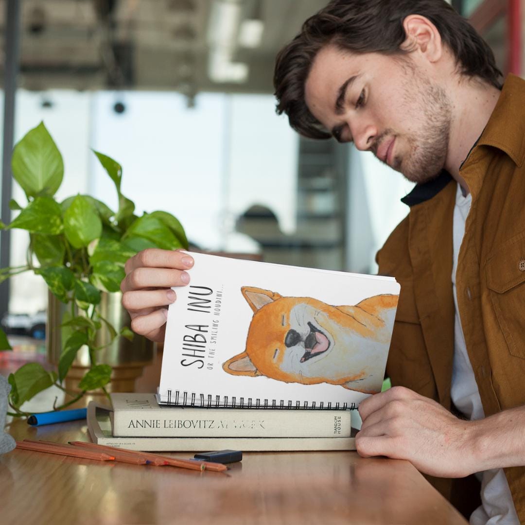 Plotting My Escape – Shiba Inu Fabric Notebook - Etsy