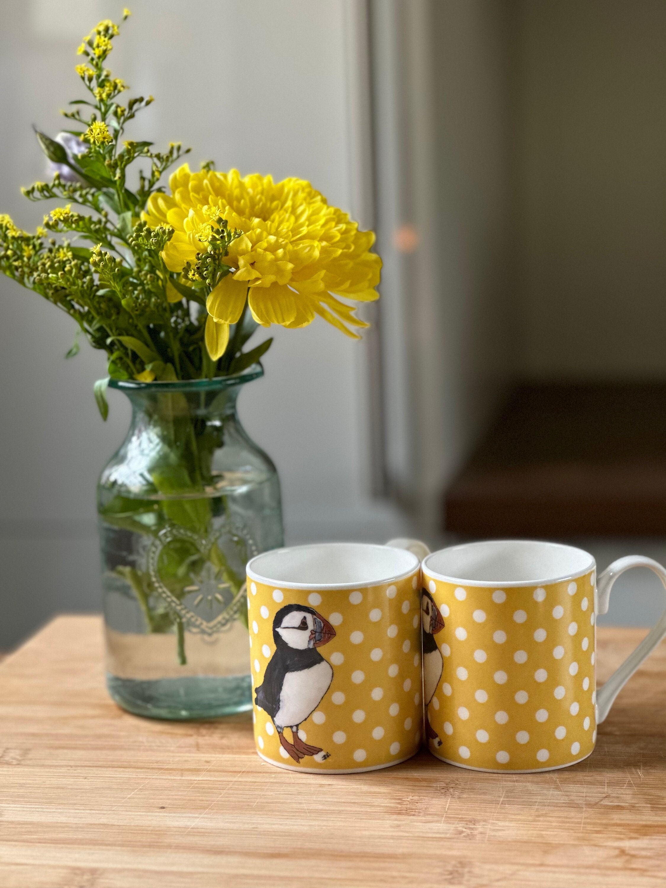 Bone China Puffin Mug - Etsy