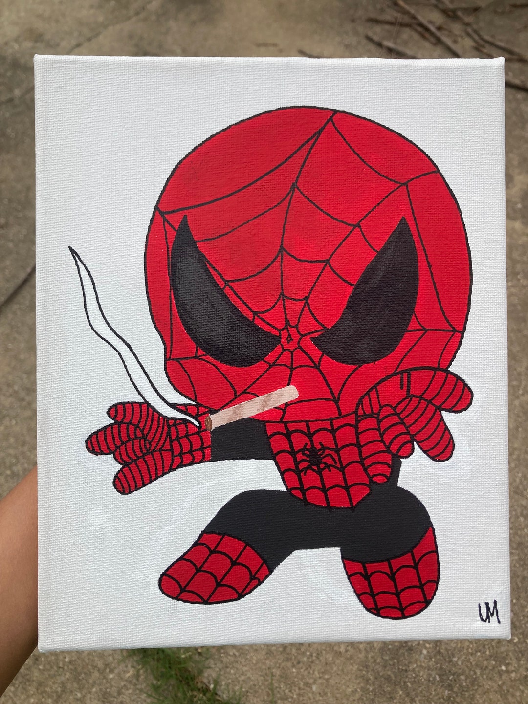 Red & Black Spider-man Smoking - Etsy