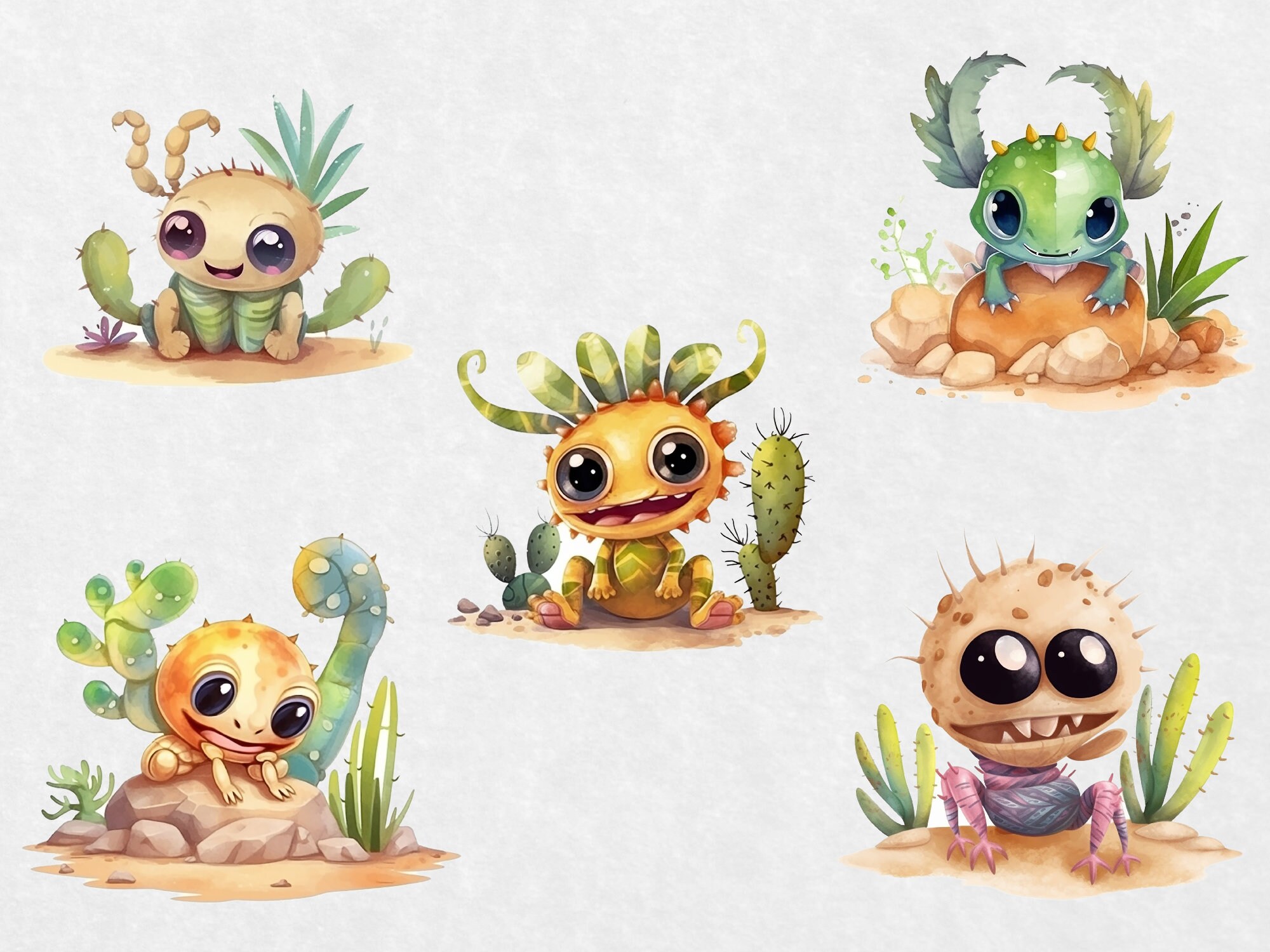Cute Desert Monster, Monster Clipart, Fantasy Monster, Sand Monster ...