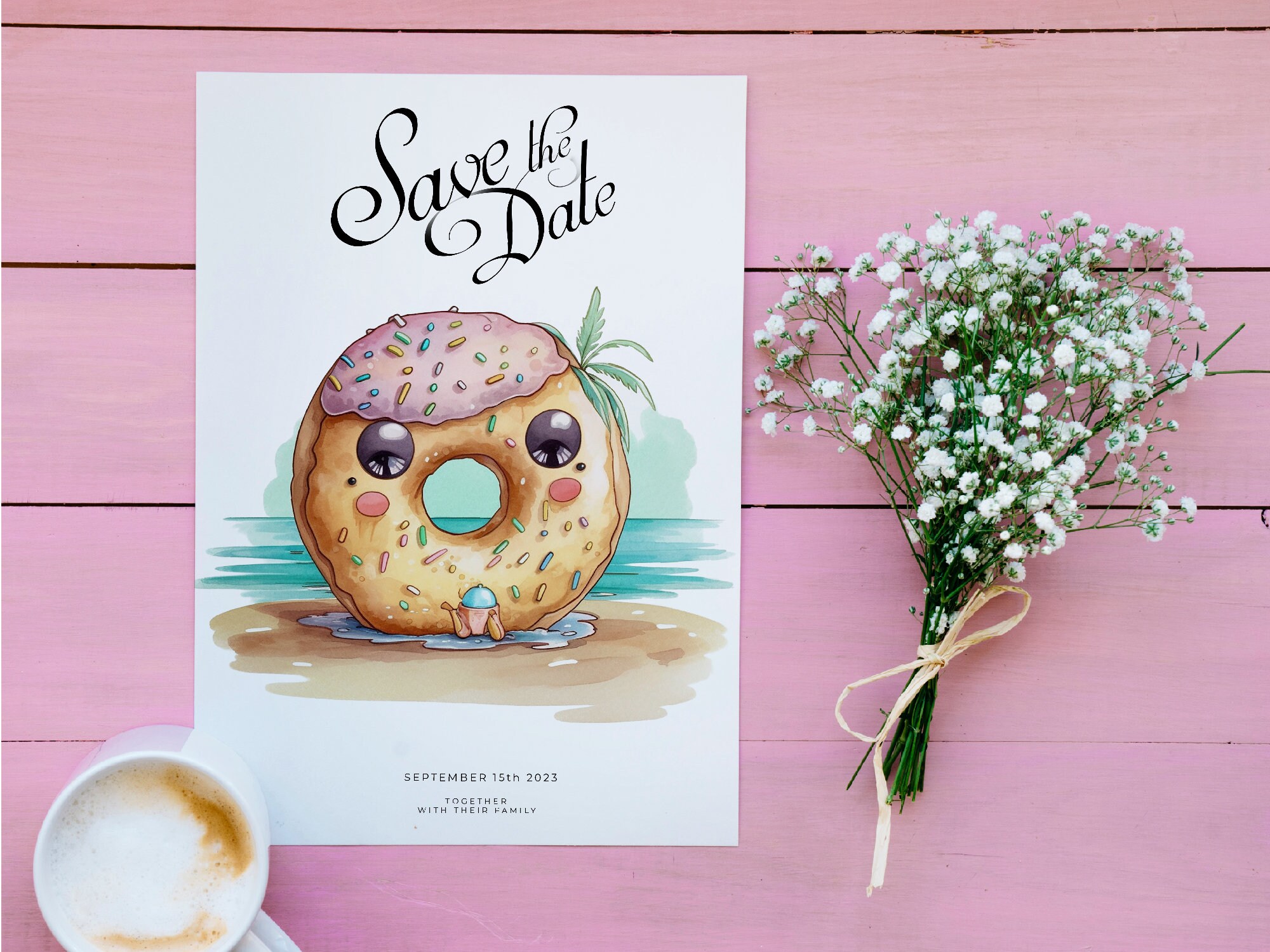 Watercolor Kawaii Donuts Clipart, Food Fantasy PNG Digital Image ...