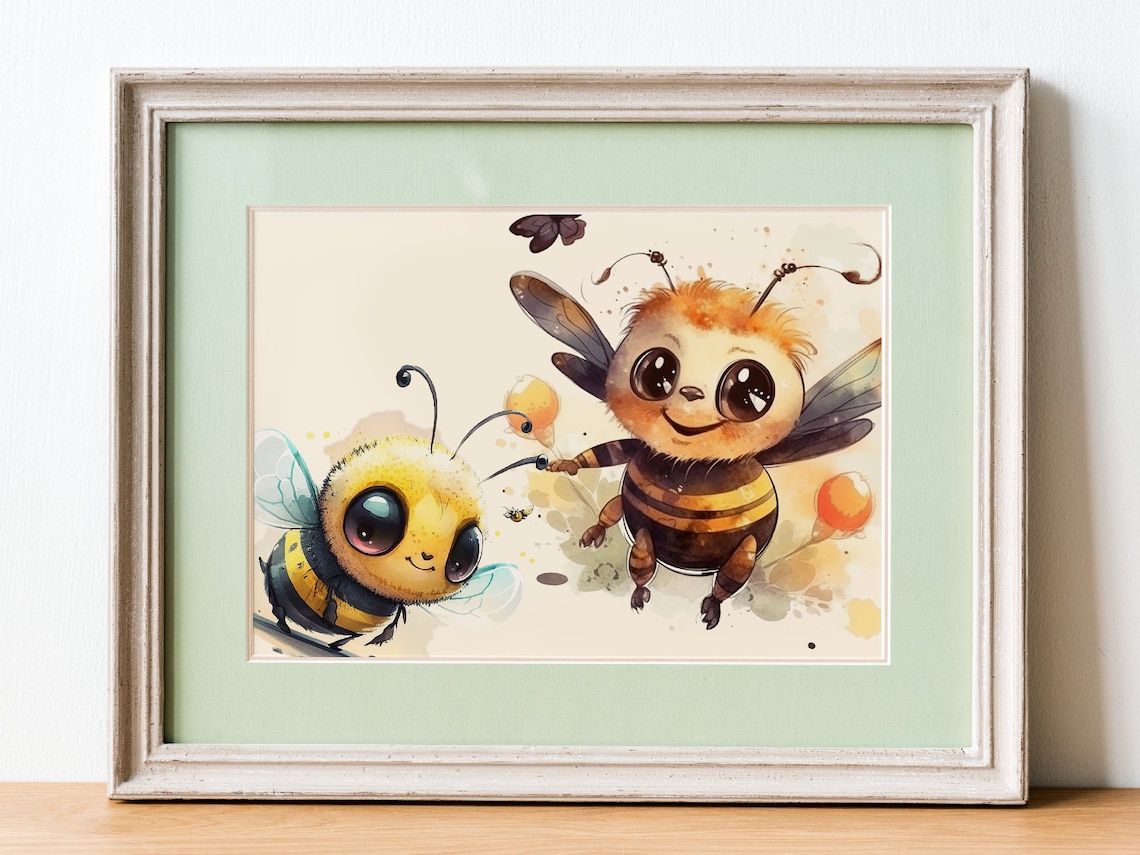 Cute Bee Cute Bees, Bee Clipart, Fantasy Bee, Watercolor, Instant ...