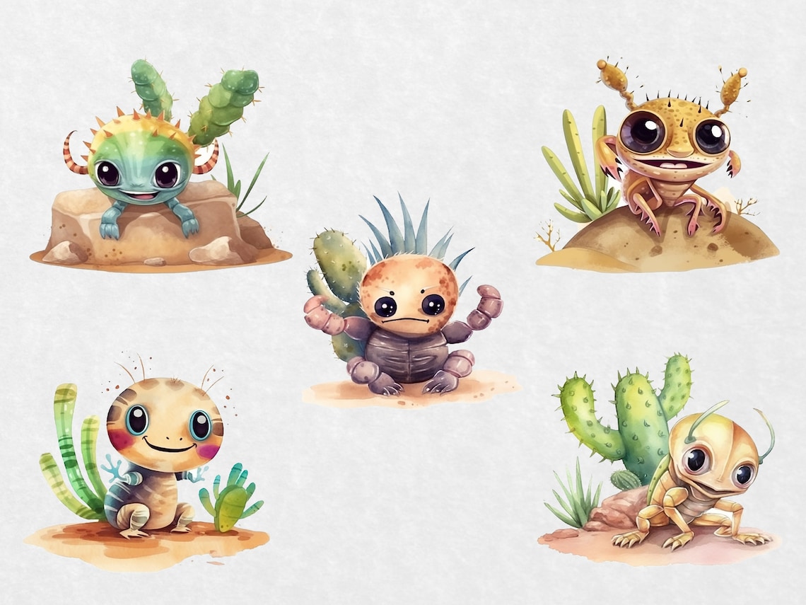Cute Desert Monster, Monster Clipart, Fantasy Monster, Sand Monster ...