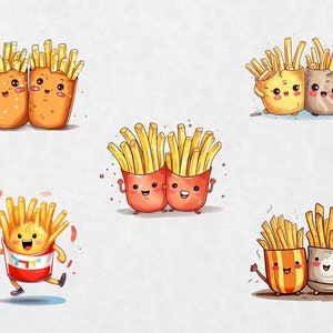 Happy Kawaii French Fries, Happy Chips Clipart, Fantasy Fries ...