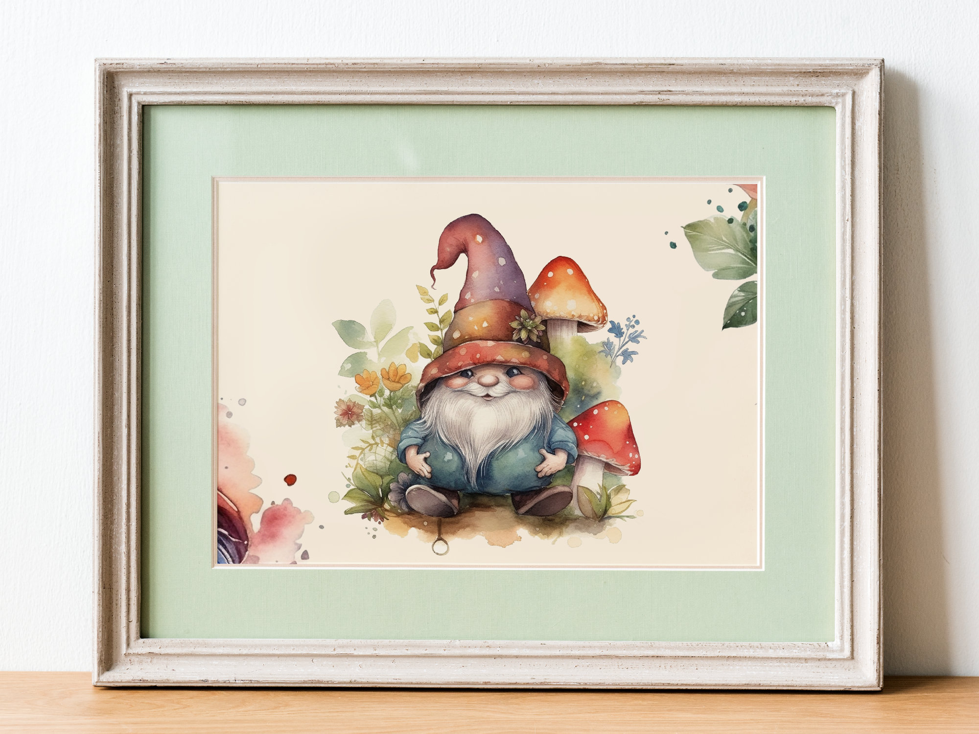 Watercolor Cute Gnomes Clipart Colorful Fantasy Floral PNG Digital ...