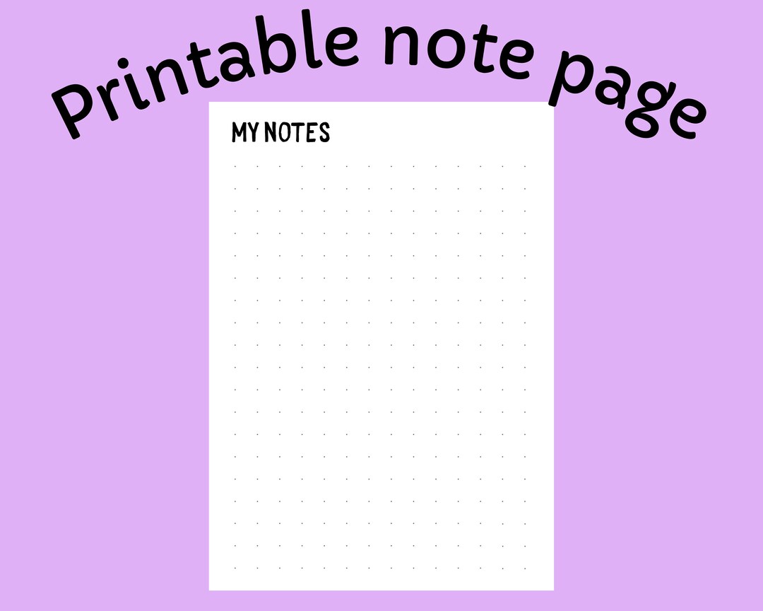 Printable Note Page - Etsy