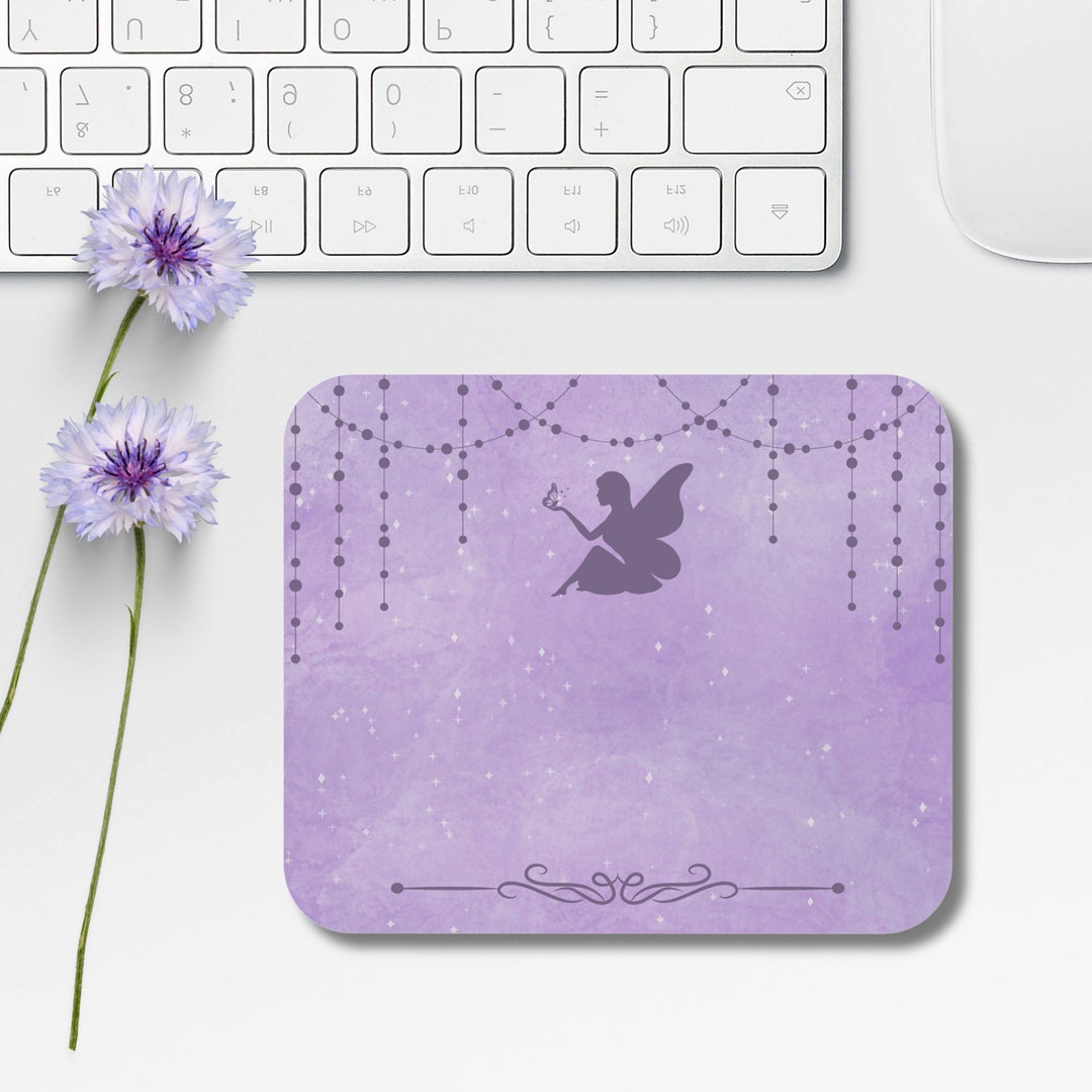 Purple Fairy Mouse Pad, Cottagecore Mousepad, Aesthetic Desk Mat, Cute ...