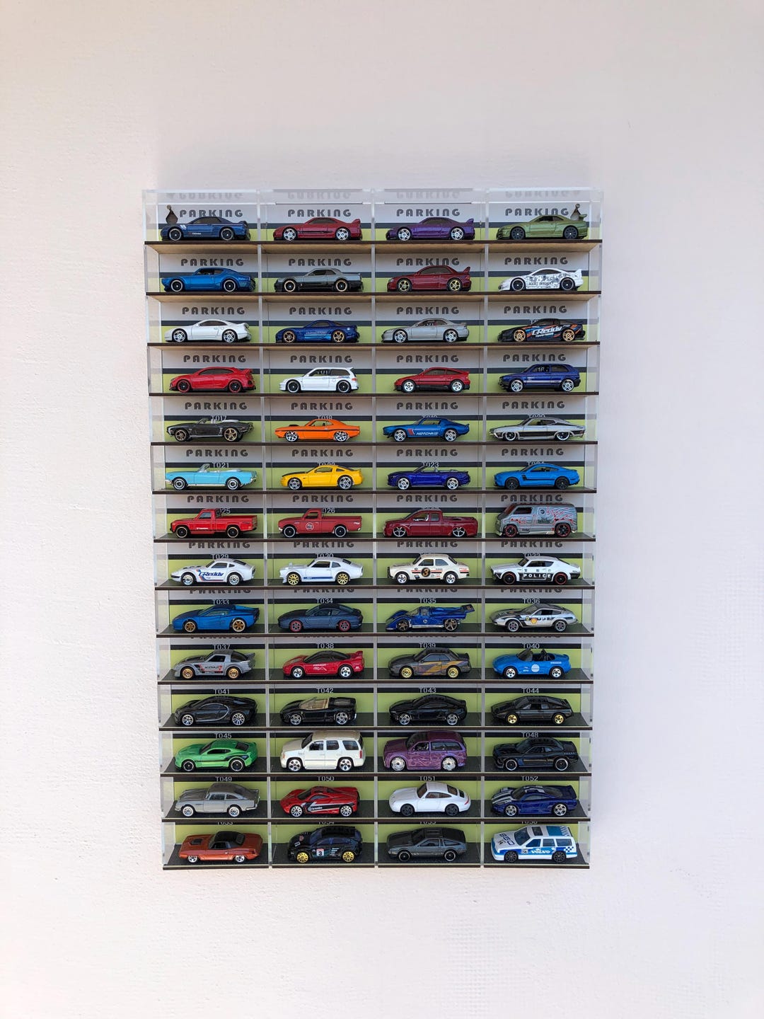 1:64 Scale Wall Display Case for 56 Diecast Car Storage - Wall Stand ...