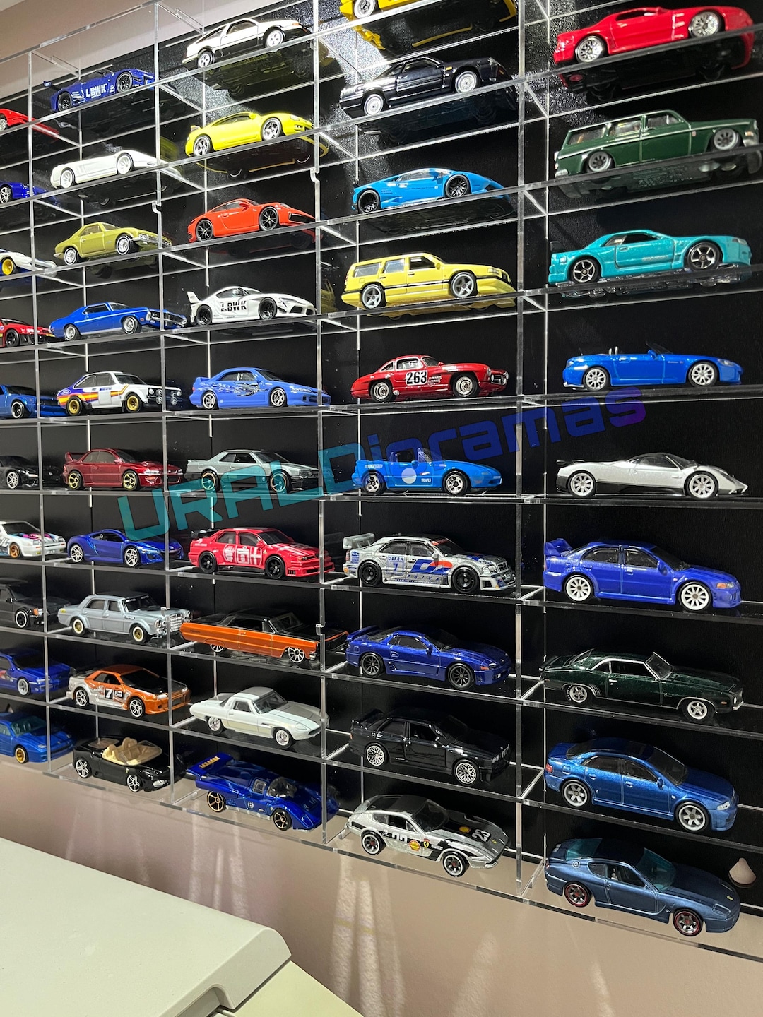 1:64 Acrylic Wall Display Shelf for Diecast Hotwheels Model Car Storage ...
