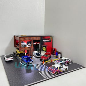 Advan Diorama Garage and Parking Lot - for 1:64 Scale Diecast Model ...