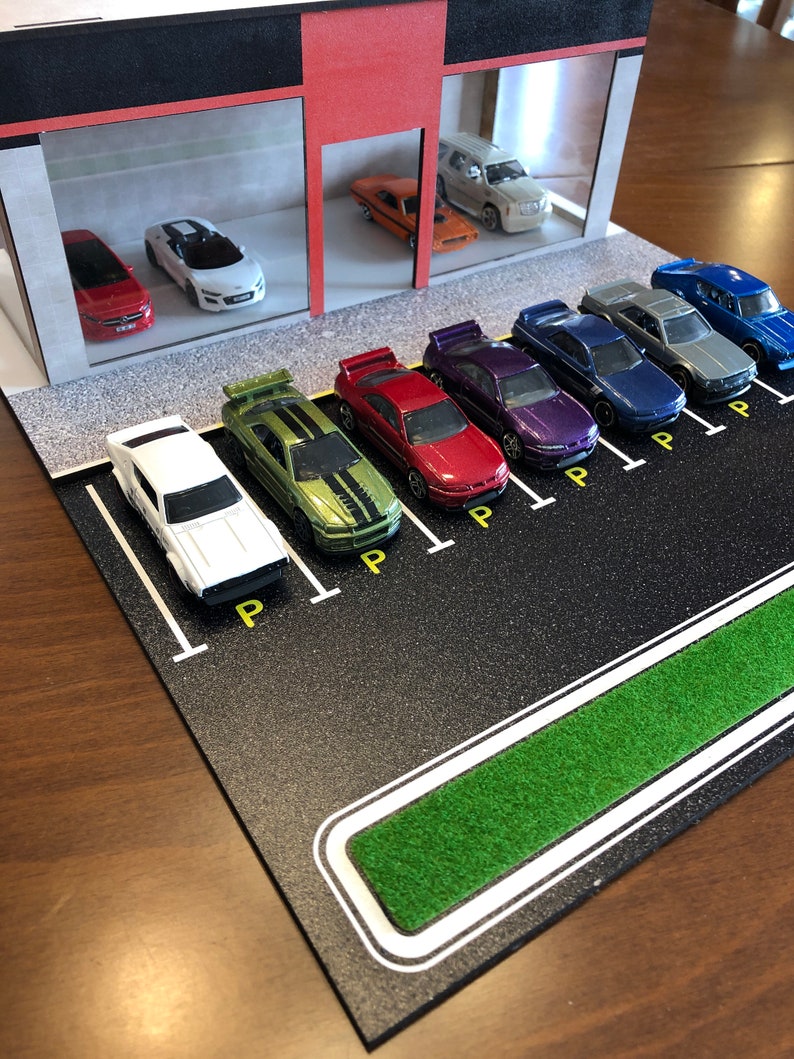 1:64 Scale Diorama - Car Park Garage for Diecast Model Cars - Showroom ...