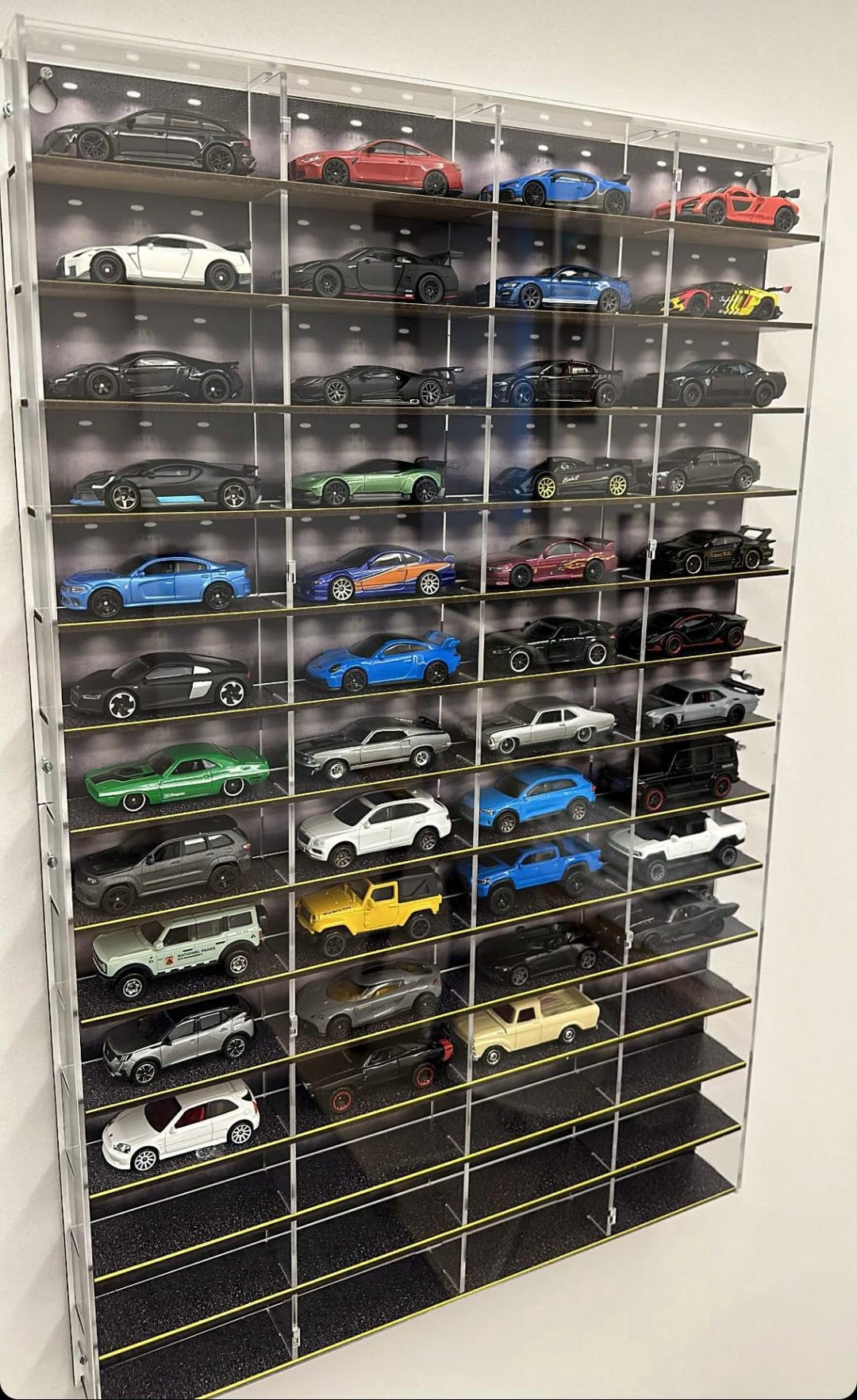 1/64 Scale Wall Display Case for 56 Diecast Car Storage Wall Stand Rack ...
