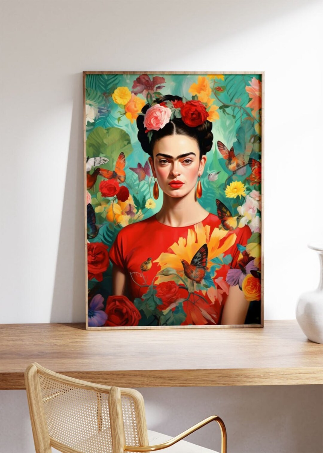Frida Kahlo Poster, Flower Paint, Feminist Wall Art, Frida Print HIGH ...