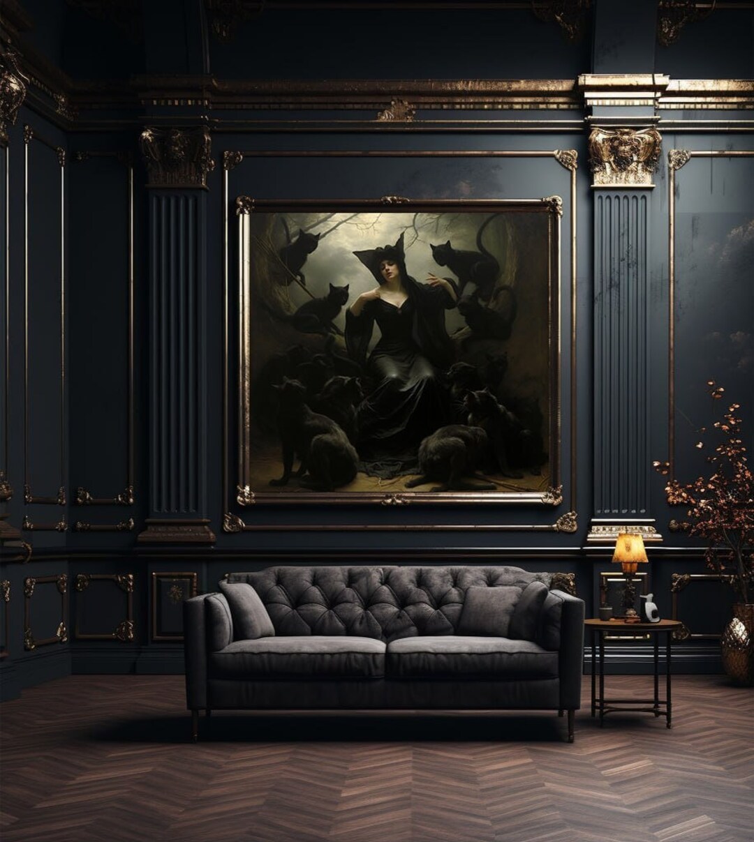 Witch Sabbath Print, Lilith Poster, Black Cat Poster, Demons Paint HIGH ...