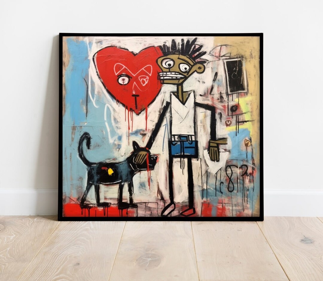 Modern Dog Poster, Contemporary Art Painting, Dog Lovers Home Decor ...
