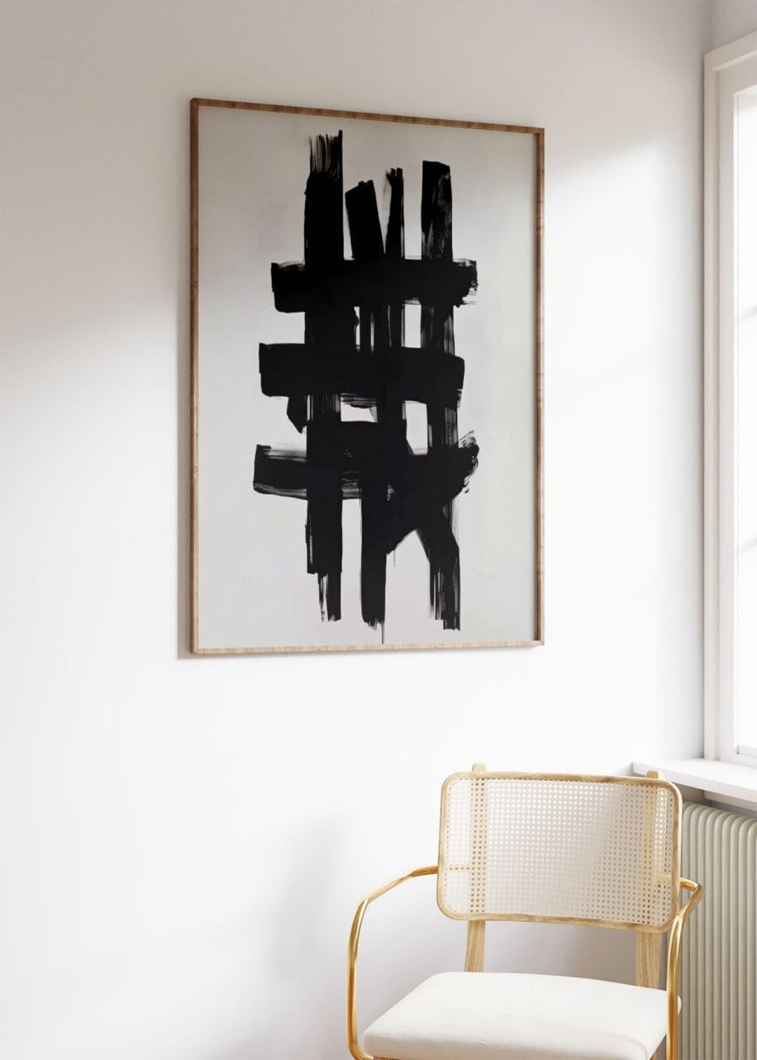 Minimalist Black Poster, Brush Stroke Art Poster, Modern Abstract Wall ...