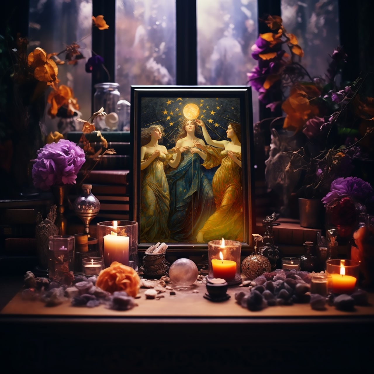 Wiccan Art Lilith Poster, Magical Circles, Mystery Print, Unique Witchy ...