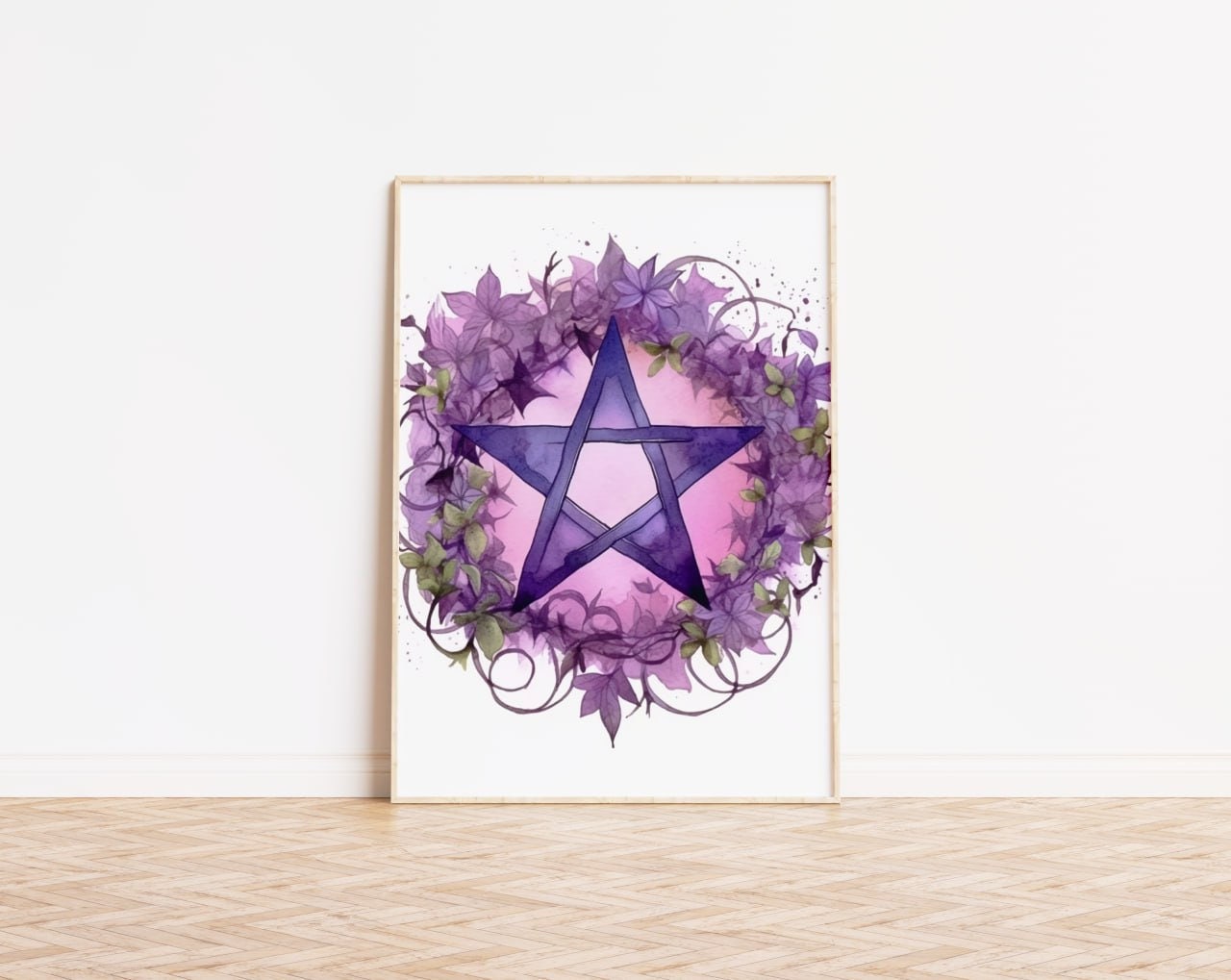 Pentagram Posters Green and Light Purple Nature Inspired - Etsy