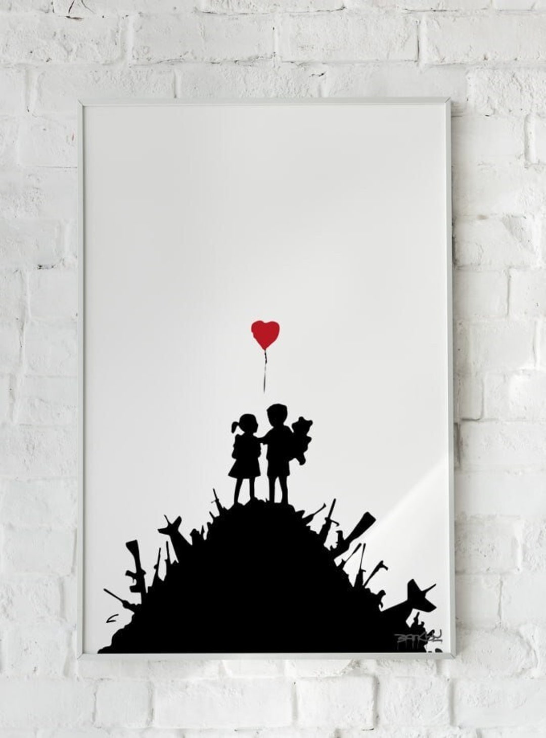 Banksy 'children With Red Heart Balloon' Poster: Urban - Etsy