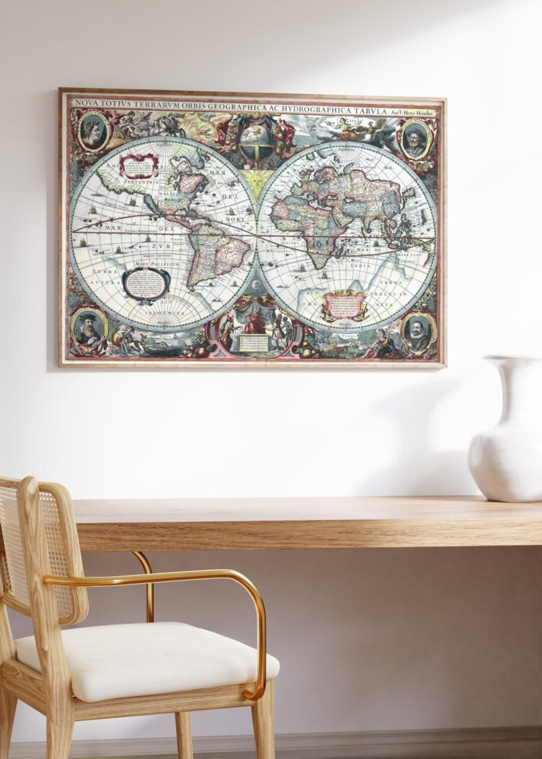 Decoration Map, Wall Mural Art, World Map, Vintage Poster, World ...
