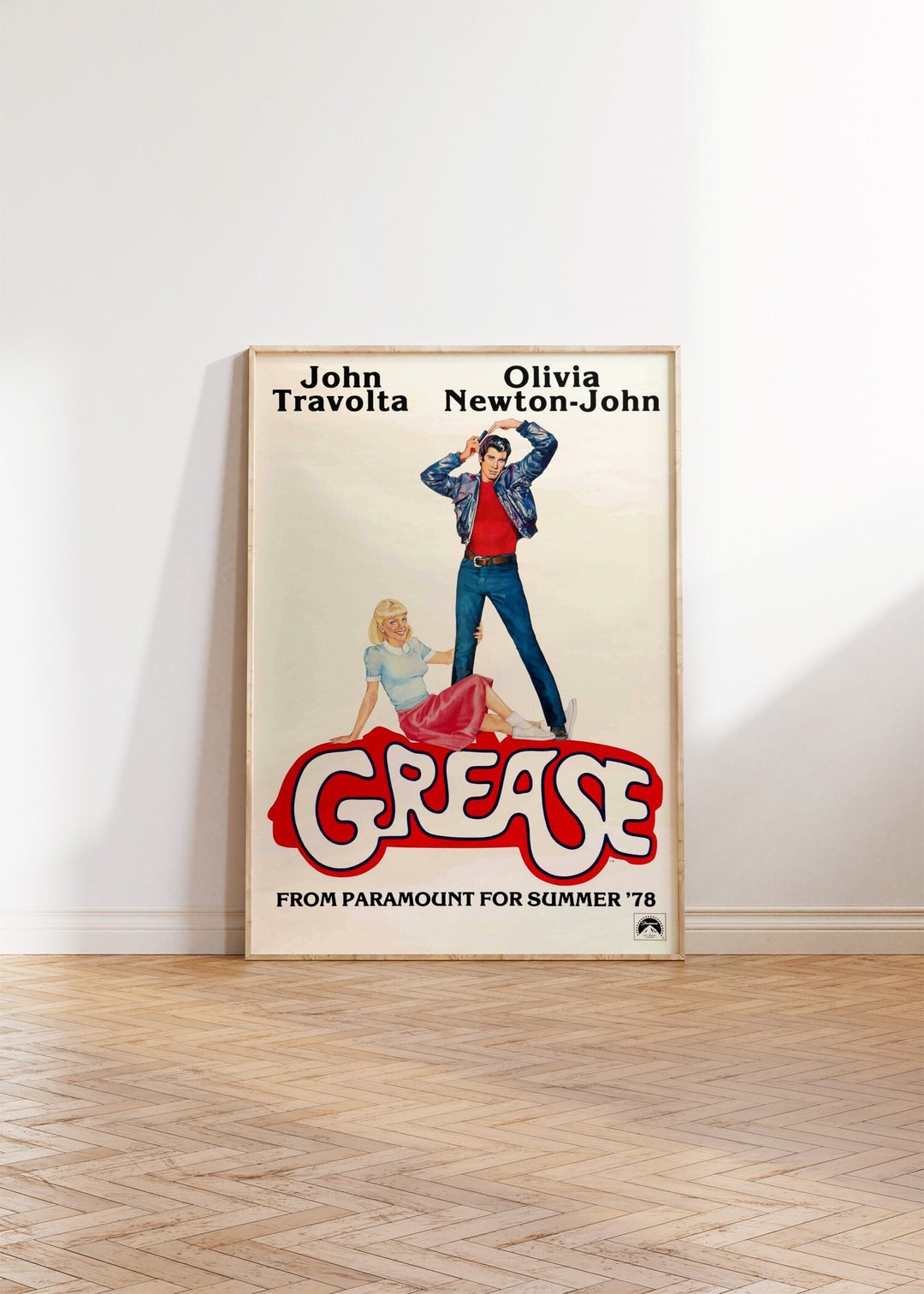 Vintage Grease Movie Poster, Olivia Newton, John Travolta, Classic Film ...