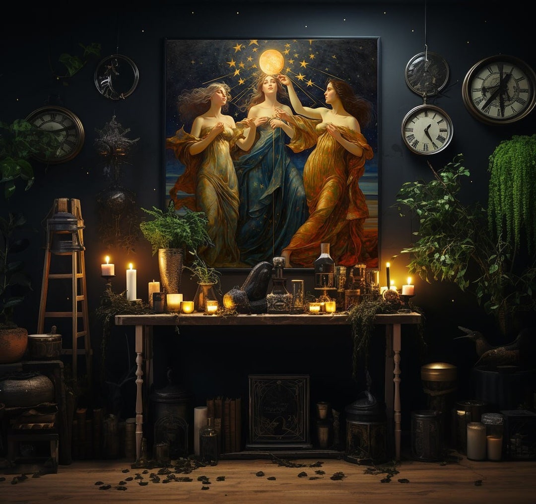 Wiccan Art Lilith Poster Magical Circles Mystery Print - Etsy