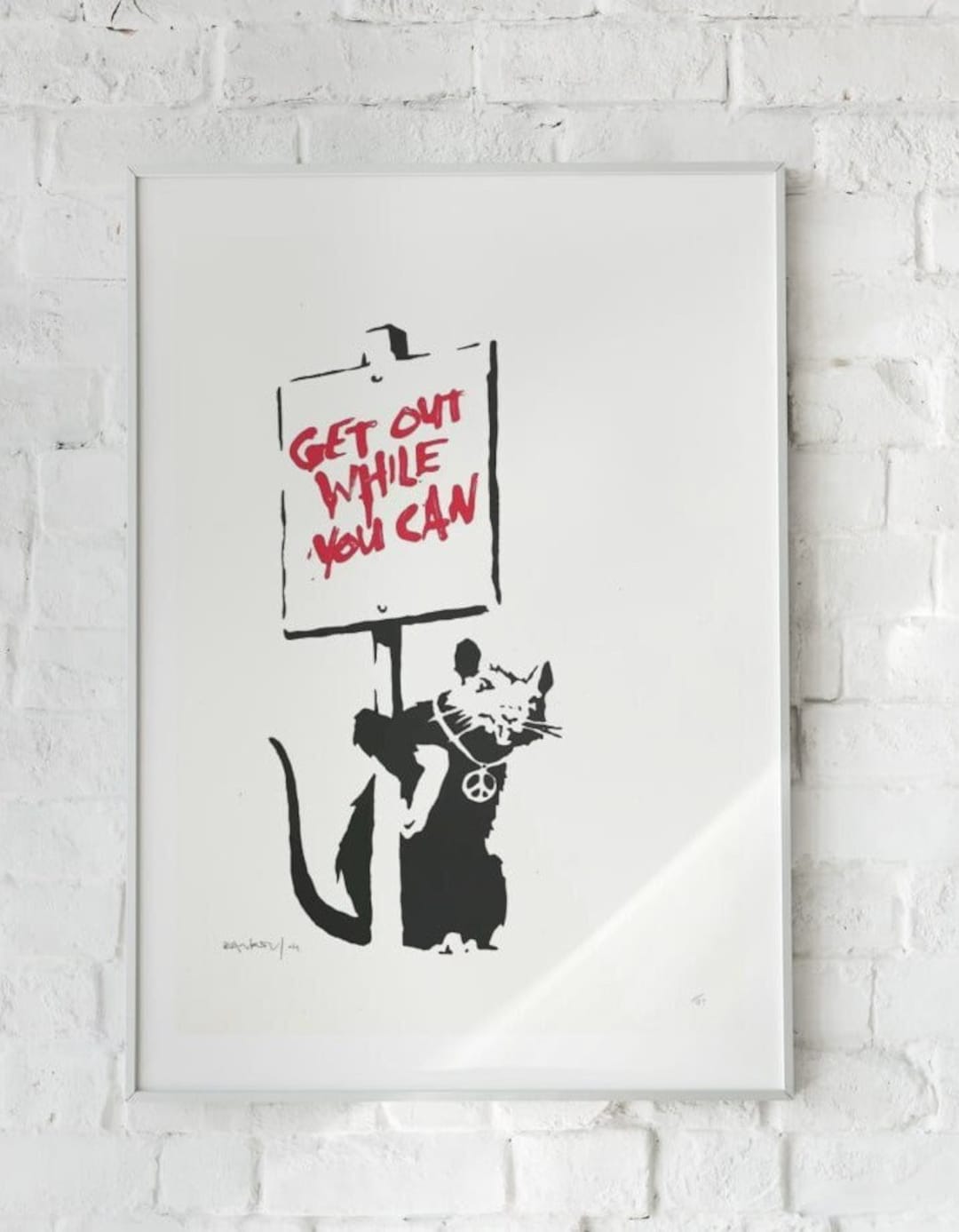 Banksy 'peaceful Rebellion' Poster: Rat With Peace Sign Necklace, 'get ...