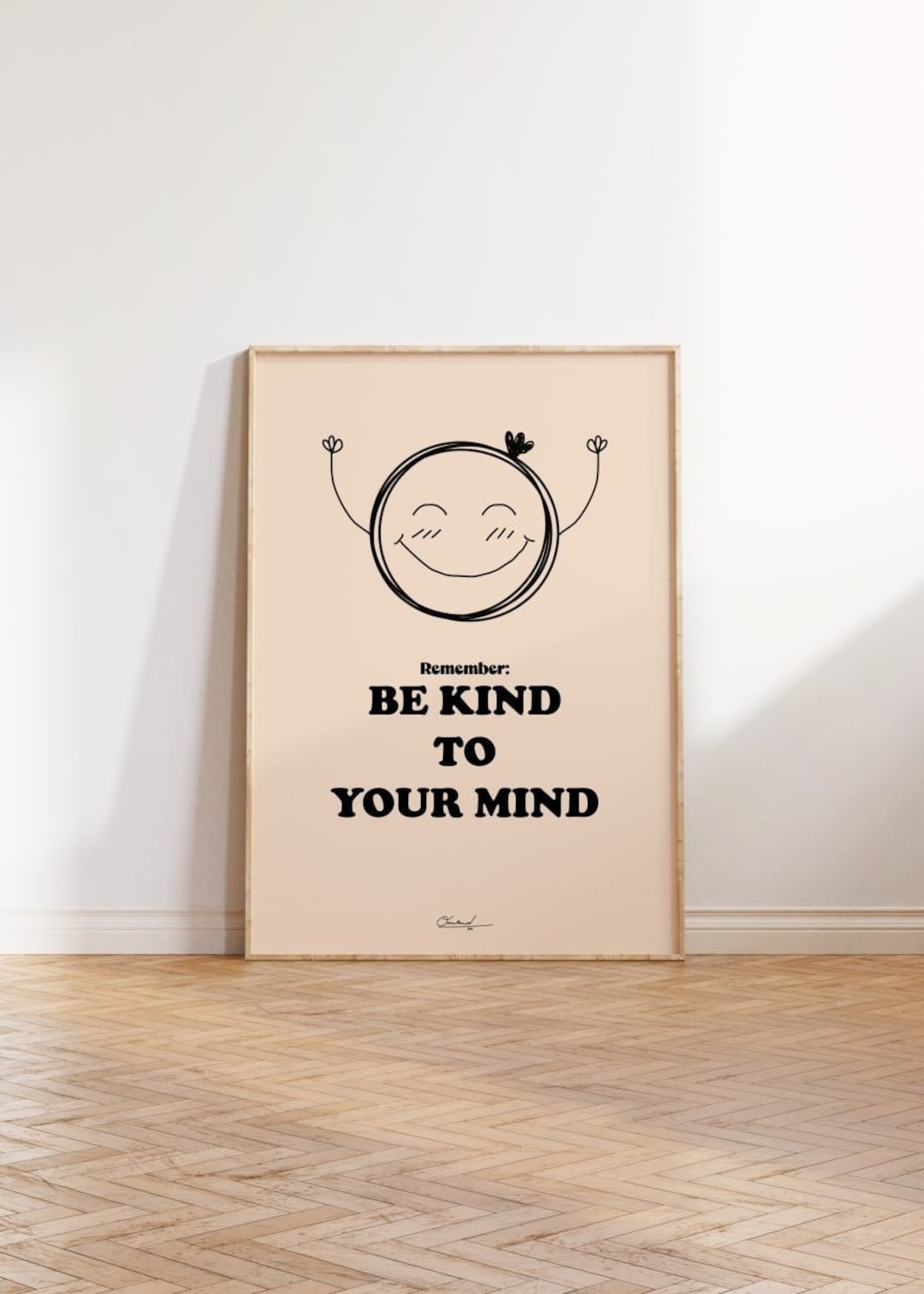 Retro Motivational Quote Poster Be Kind to Your Mind Funny - Etsy