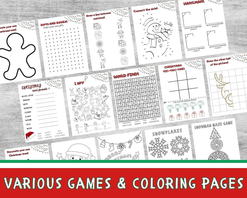 30 Printable Christmas Activity Pages Christmas Activity - Etsy