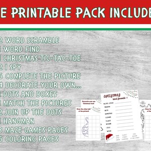 30 Printable Christmas Activity Pages | Christmas Activity Book for ...