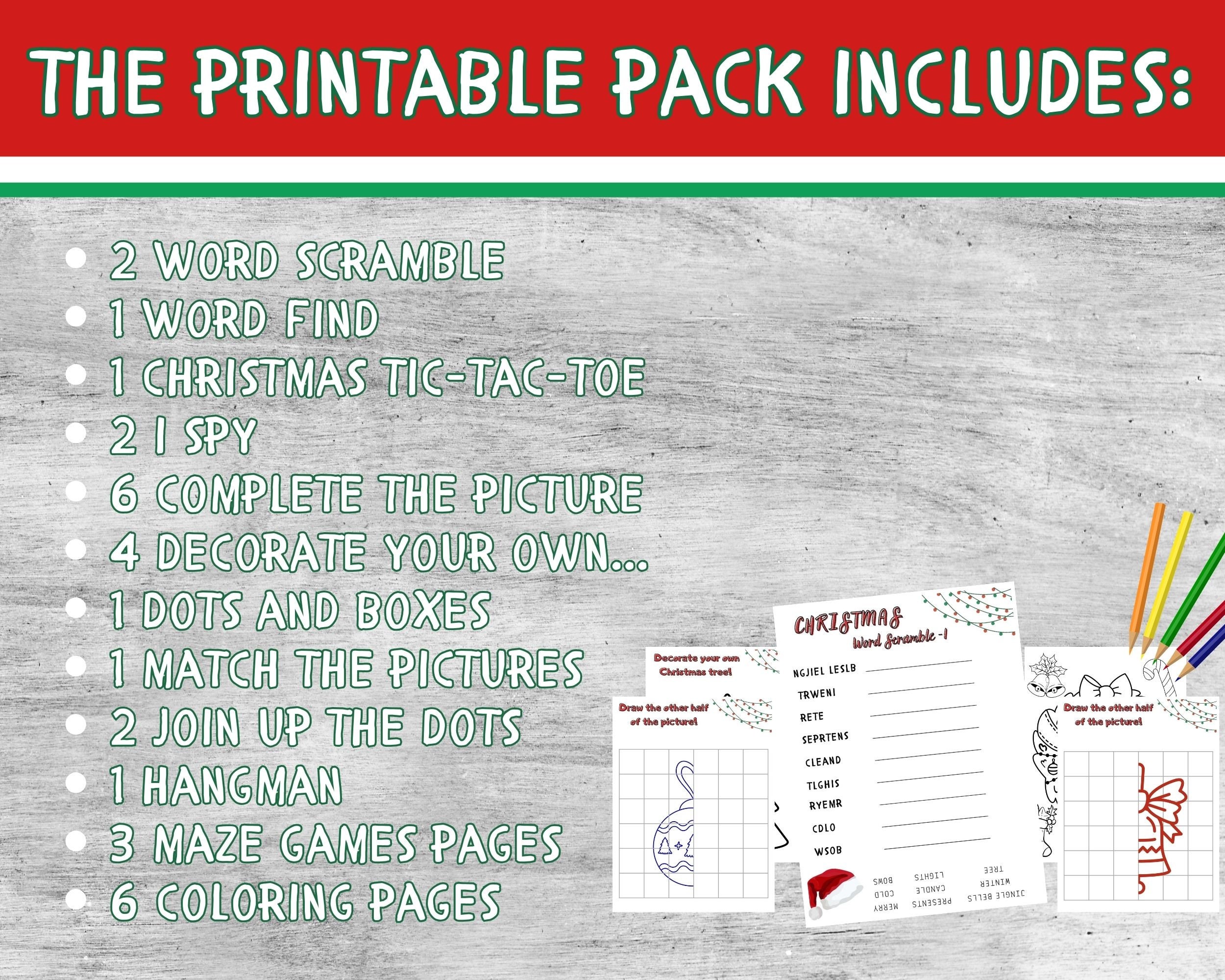 30 Printable Christmas Activity Pages | Christmas Activity Book for ...