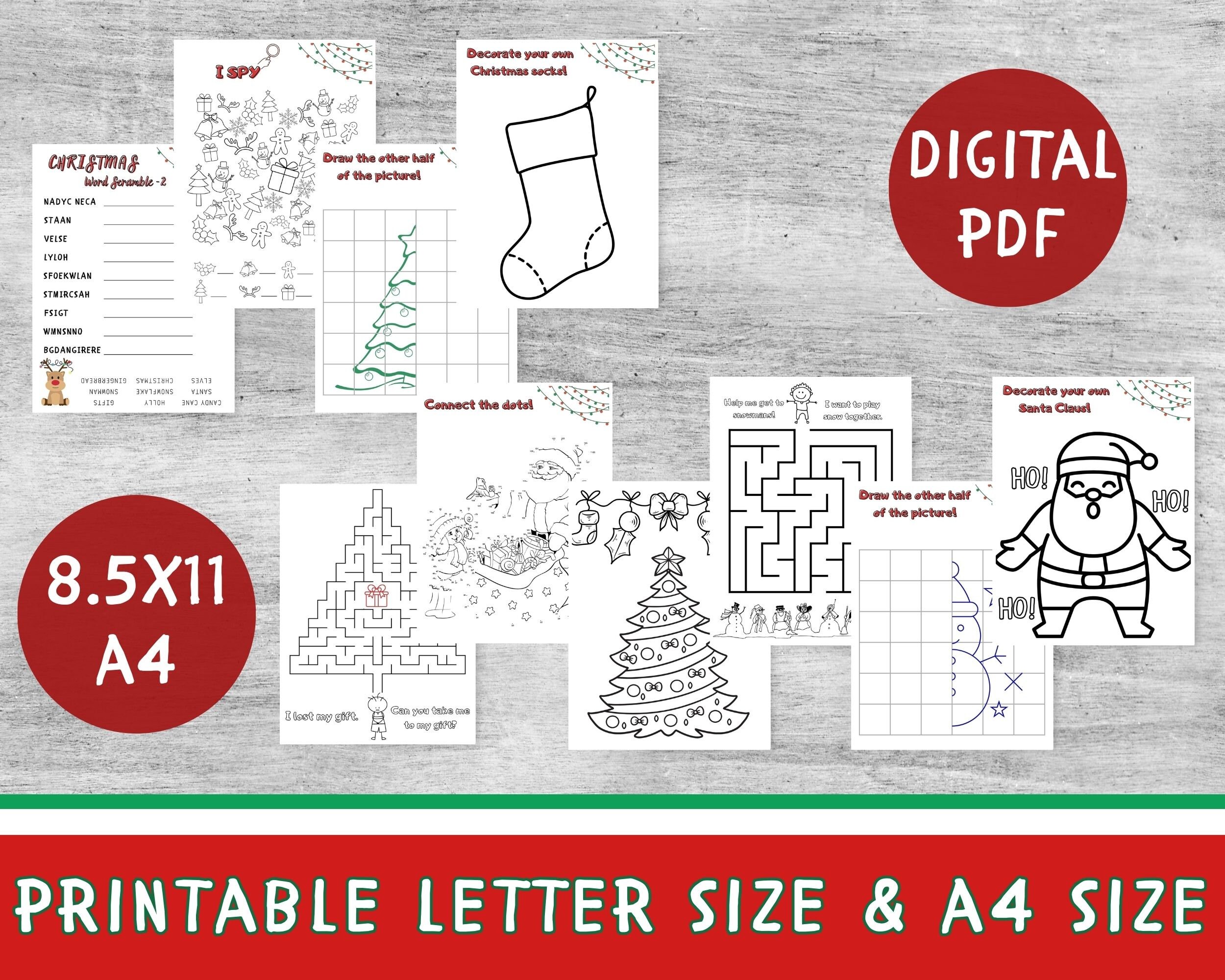 30 Printable Christmas Activity Pages | Christmas Activity Book for ...