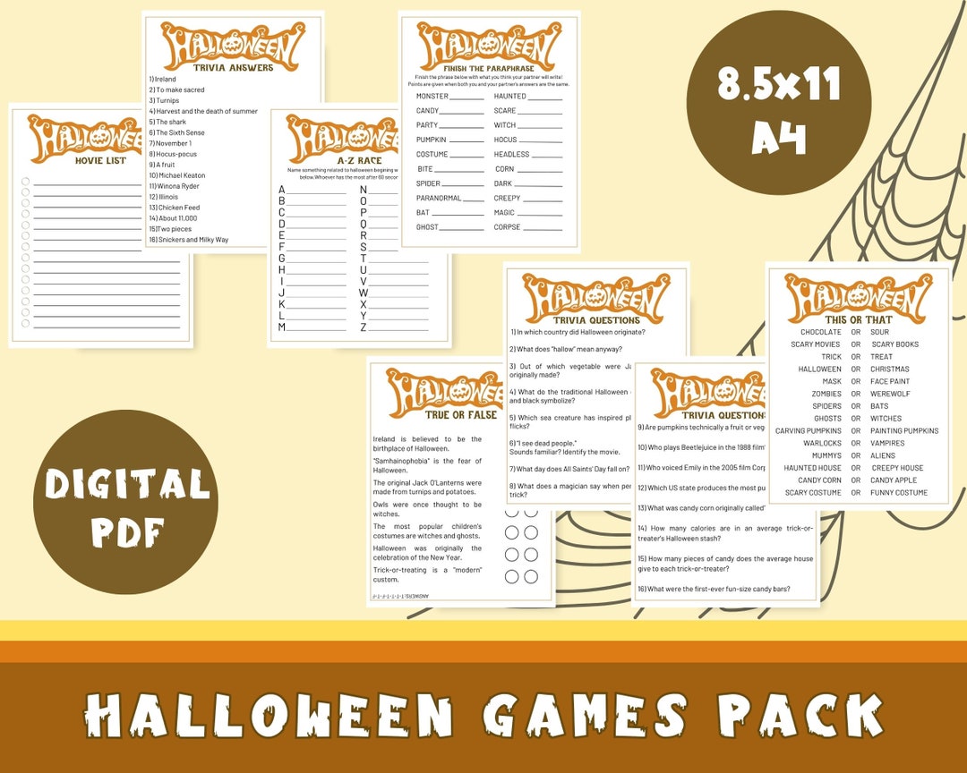 Halloween Party Games Printable Halloween Party Games - Etsy