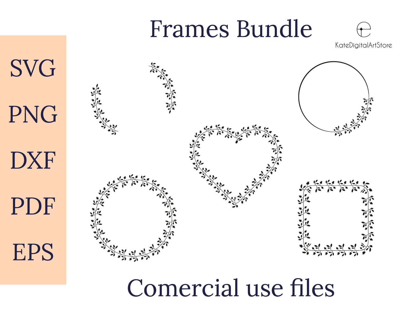 Floral Frame Png Svg, Floral Wreath Svg, Flower Svg, Hexagon Frame ...