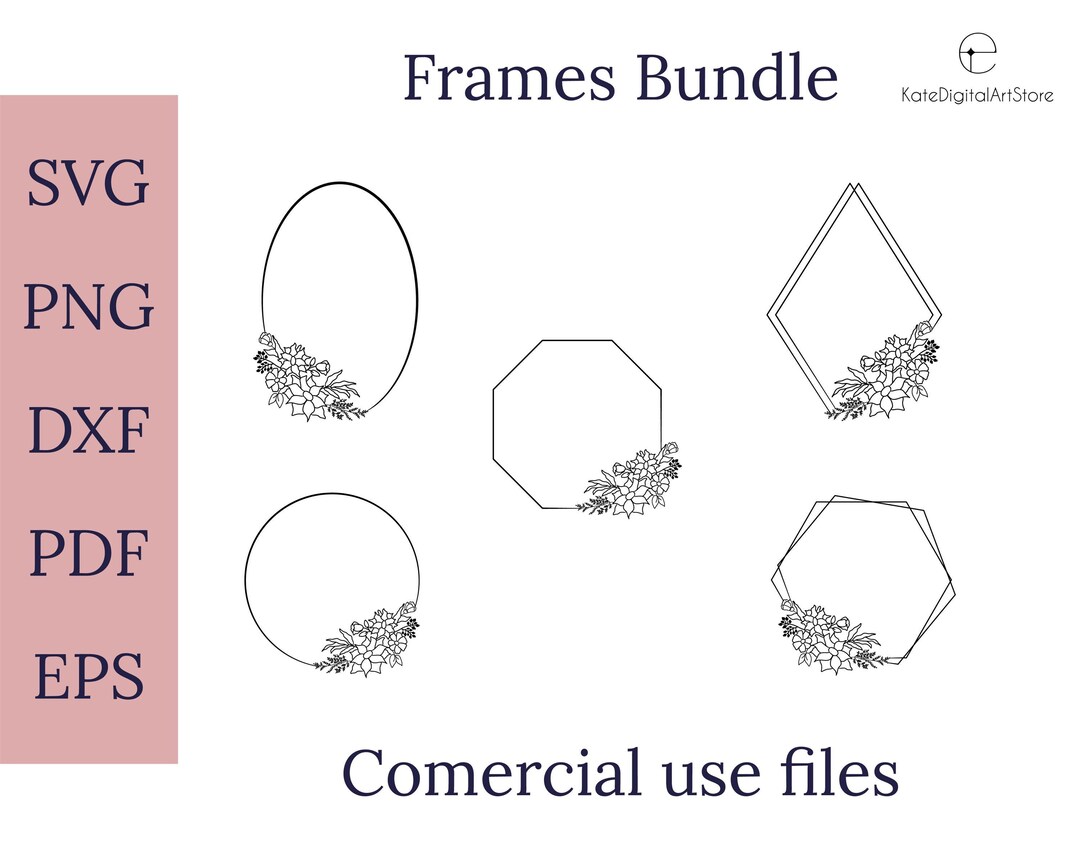 Wildflower Frame SVG Bundle, Botanical Wreath, Wedding Sign (digital ...