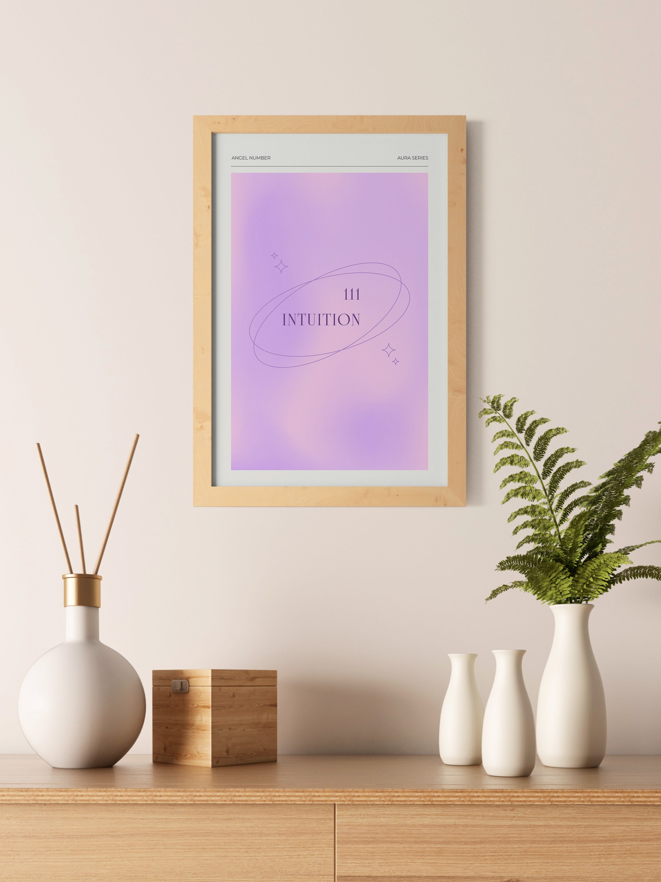 Set of 3 Prints Angel Numbers Poster, Angel Aura, Gradient Aura Print ...