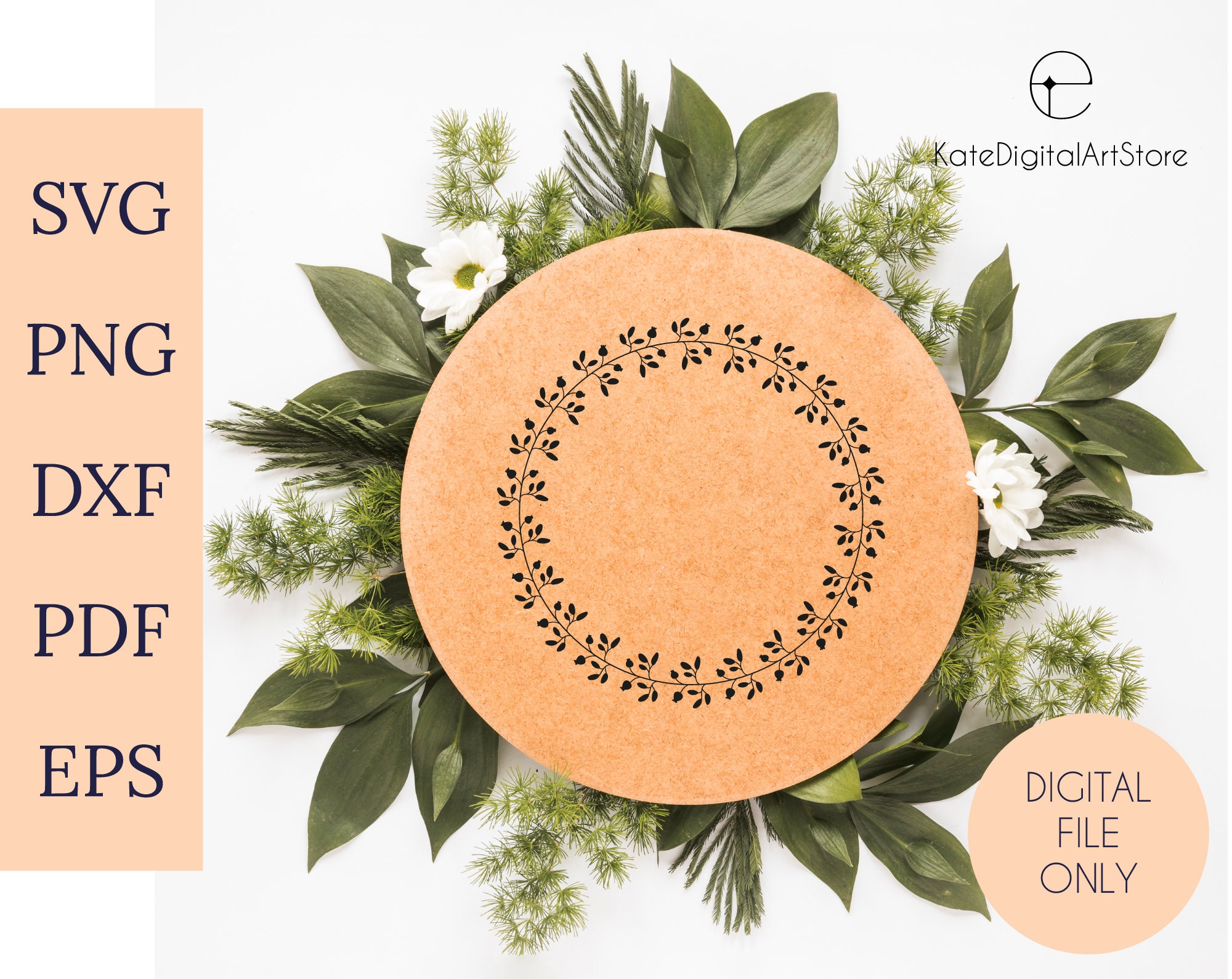 Floral Frame Png Svg, Floral Wreath Svg, Flower Svg, Hexagon Frame ...