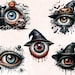 Halloween Creepy Eye Clipart Bundle, Spooky Halloween Png Graphics ...