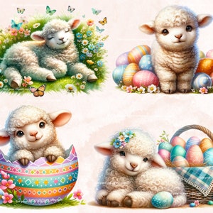 Spring Lamb Clipart Bundle, Easter Lamb Png Graphics, Easter ...