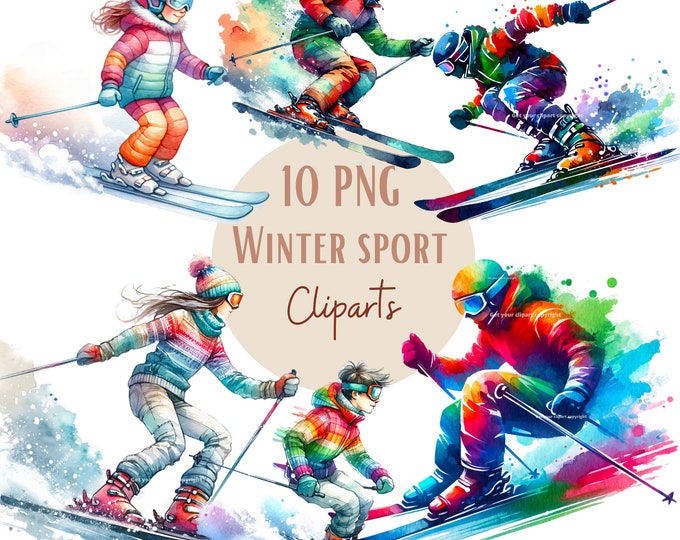 Snow Sport Clipart, Ski, Ice Skate, Snowmobile, Snowboard, Snow Png ...