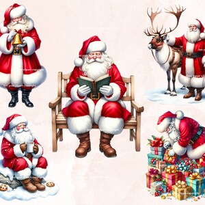 Santa Claus Clipart Bundle, Santa Claus Png Bundle, Santa Clipart Set ...