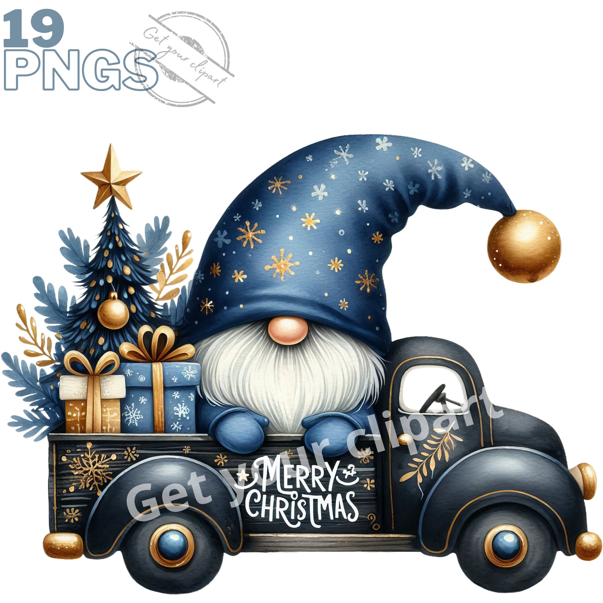 Christmas Gnome and Truck Clipart Bundle, Christmas Clipart, Winter ...