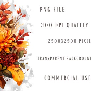 Autumn Bouquet Clipart Bundle, Fall Clipart Set, Fall Vibes Png Designs ...