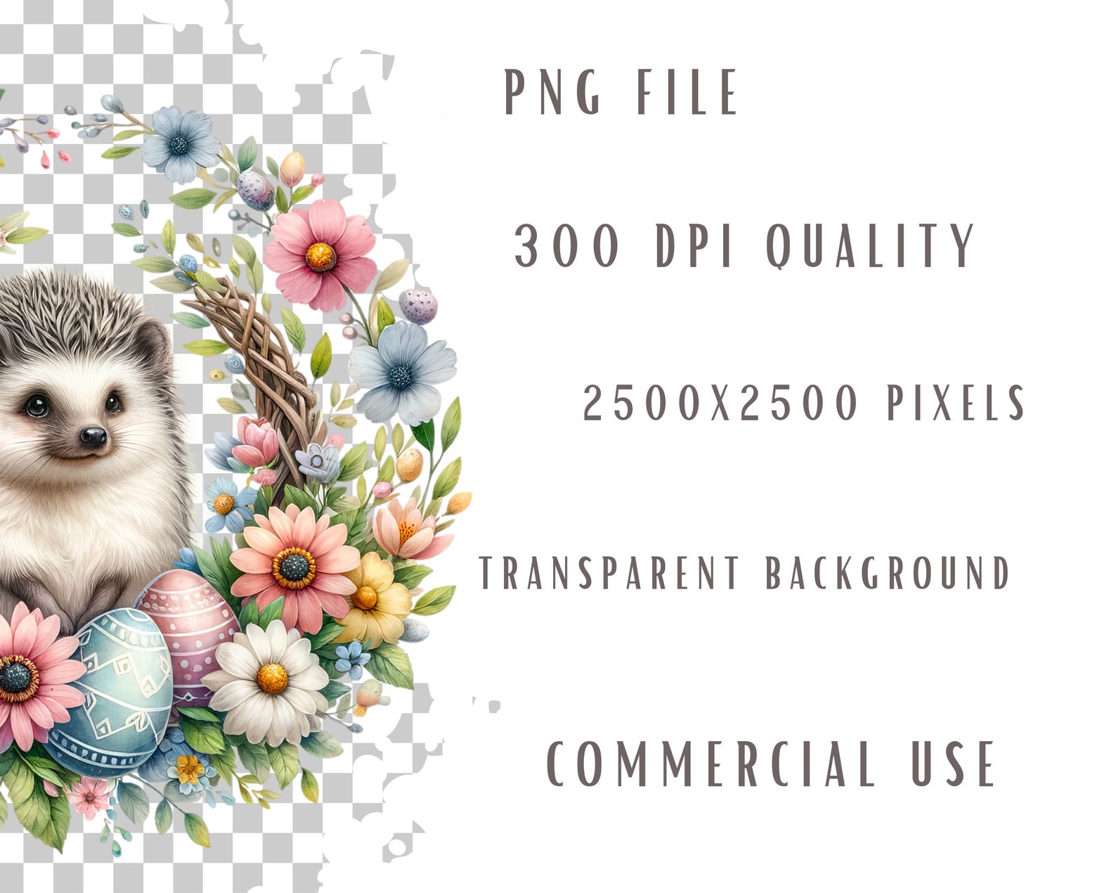 Easter Hedgehog Clipart Bundle, Easter Clipart, Easter Graphics, Easter ...