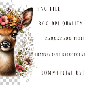 Spring Fawn Clipart Bundle, Spring Fawn, Watercolor Fawn Graphics, With ...