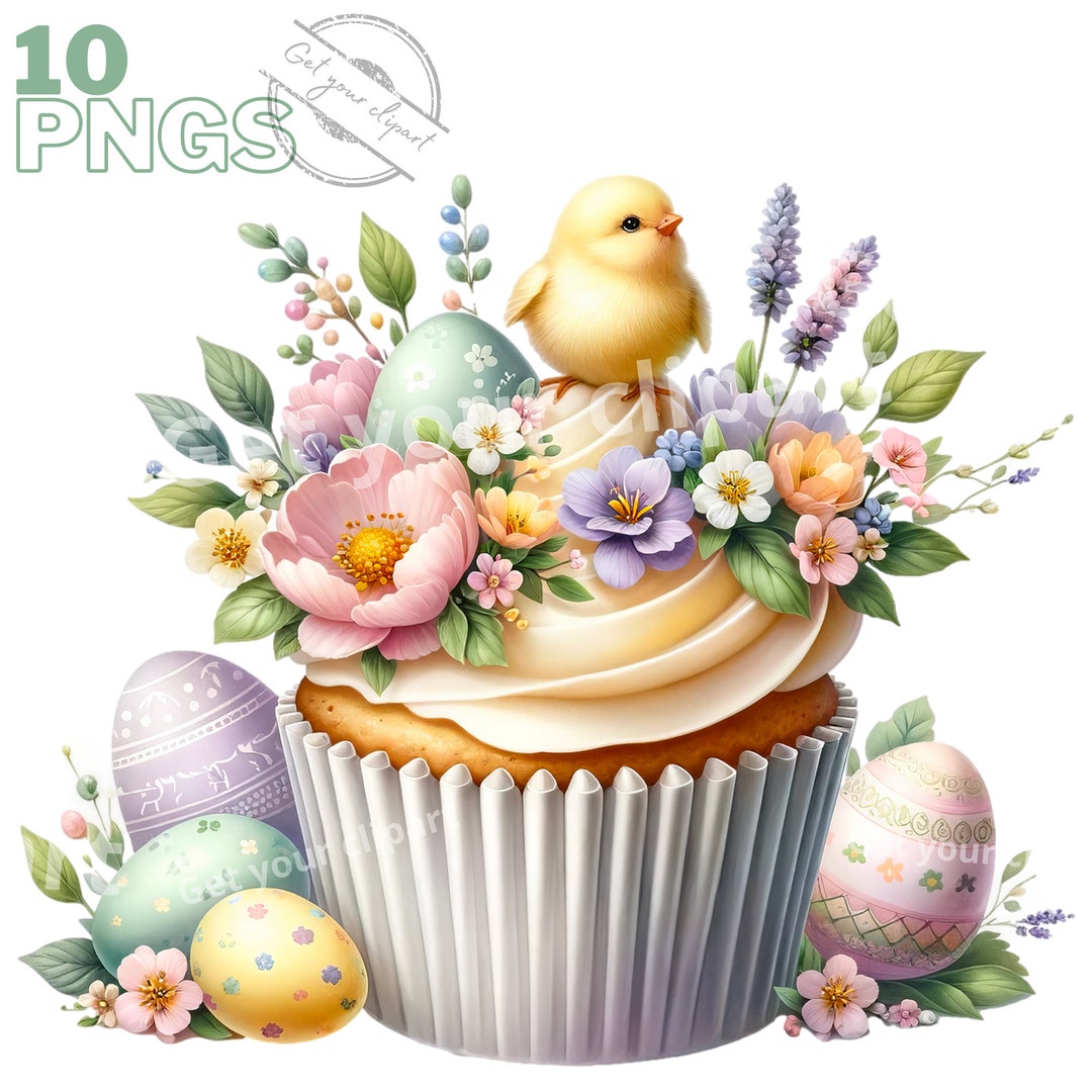 Easter and Spring Clipart Bundle, Spring Graphics, Easter Png Designs ...