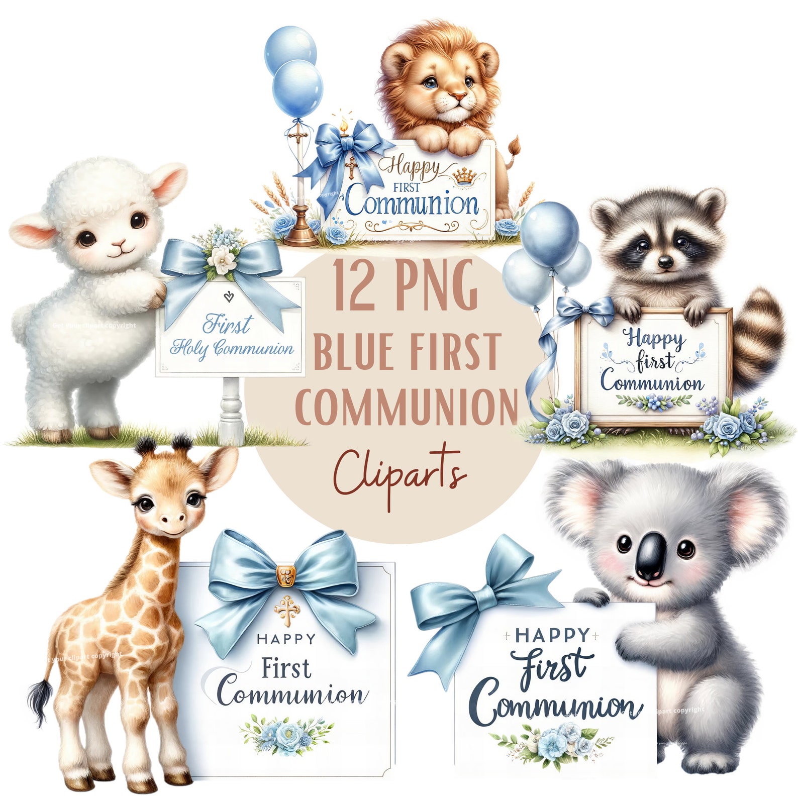Happy First Communion Clipart Bundle, Communion Png Files, Boy ...