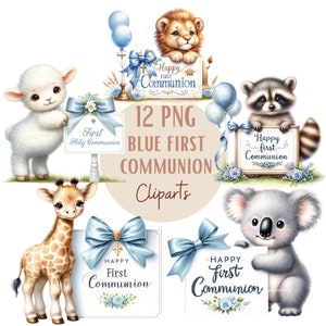 Happy First Communion Clipart Bundle, Communion Png Files, Boy ...